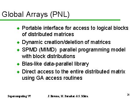 Global Arrays (PNL)